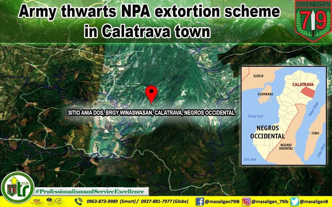 Army thwarts NPA extortion scheme in Calatrava town
